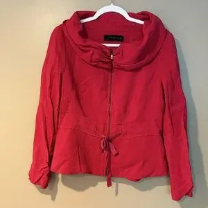 Zara | Jackets & Coats | Pink Zara Linen Blend Zip Up Retro Rounded ...